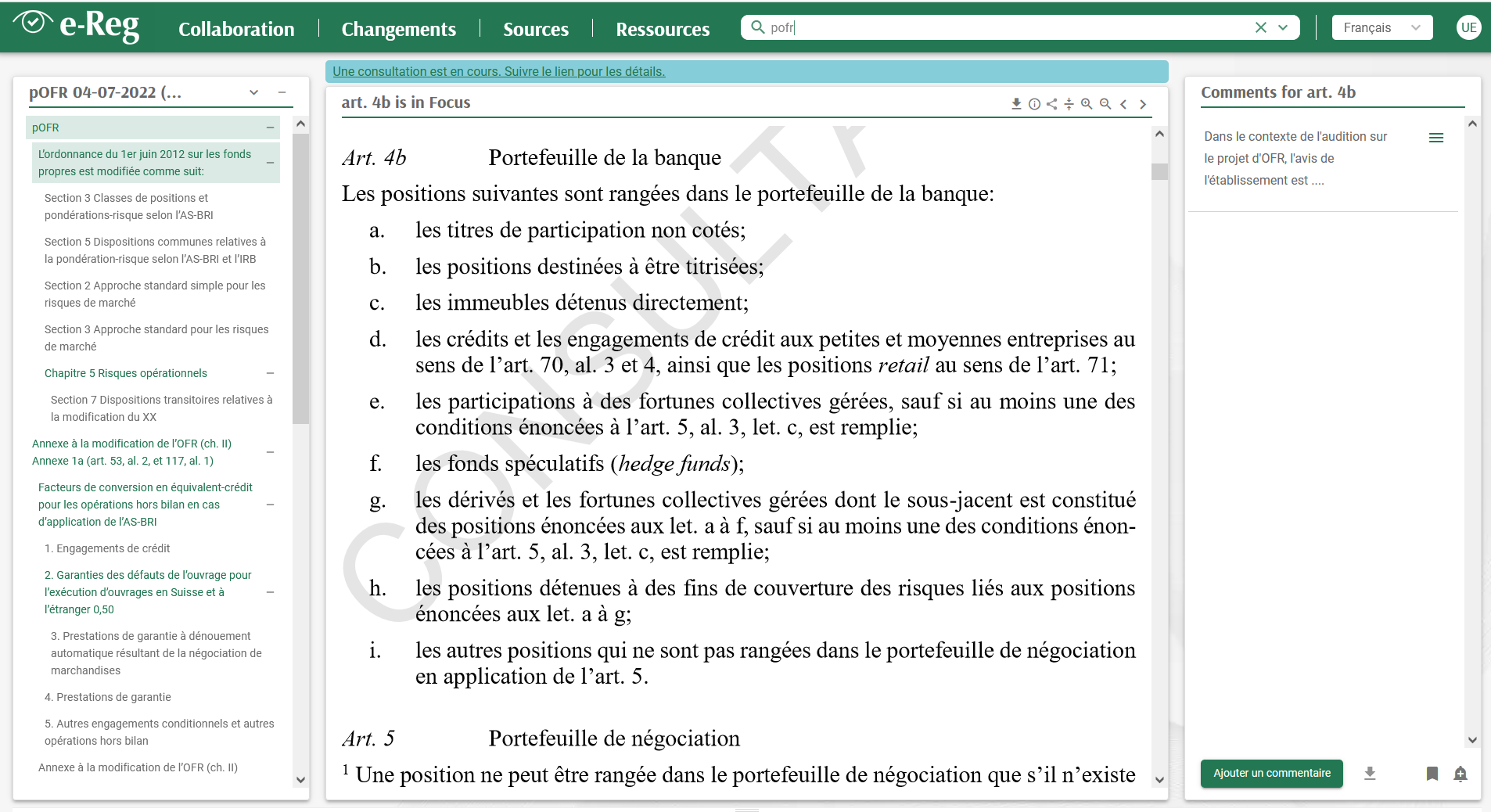 Gérer une consultation réglementaire grâce à e-Reg